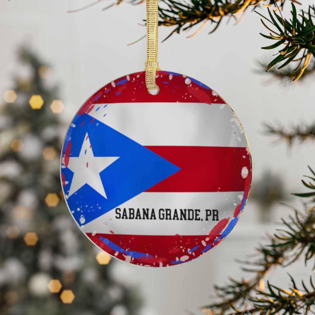 Puerto Rico Flag Ornament, Custom Puerto Rico Ornament, Puerto Rico ...