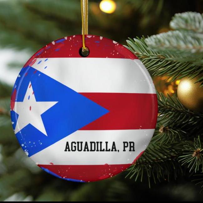 Puerto Rico Flag Ornament, Custom Puerto Rico Ornament, Puerto Rico ...