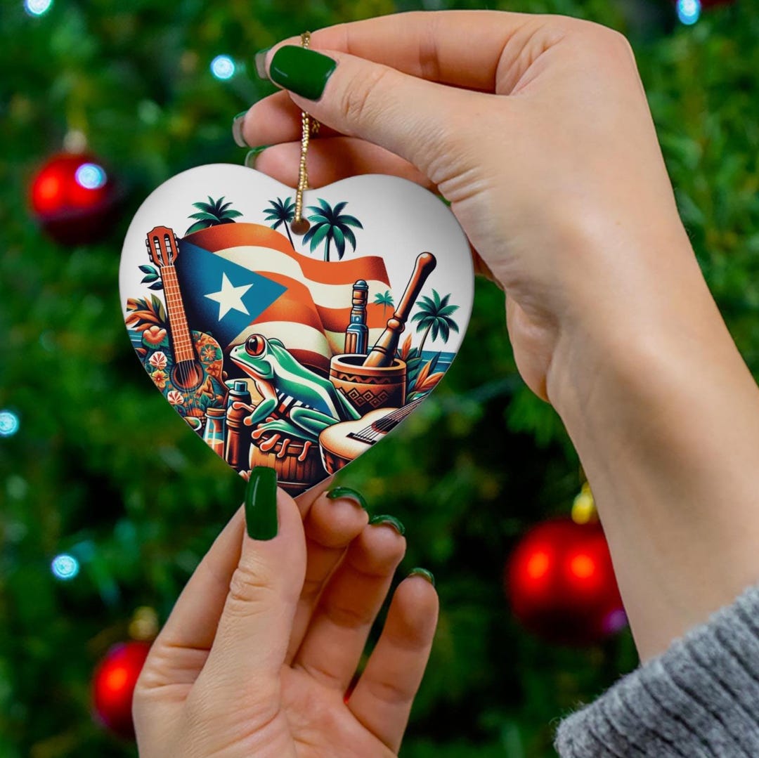 Puerto Rico Ornament Puerto Rico Christmas Ornament Puerto Rico Ceramic ...