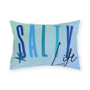 Salty Life Outdoor Pillows, Nautical Summer Pillows, Coastal Pillow ...