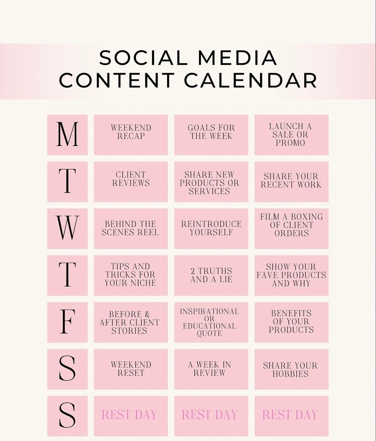 Content Calendar - Etsy
