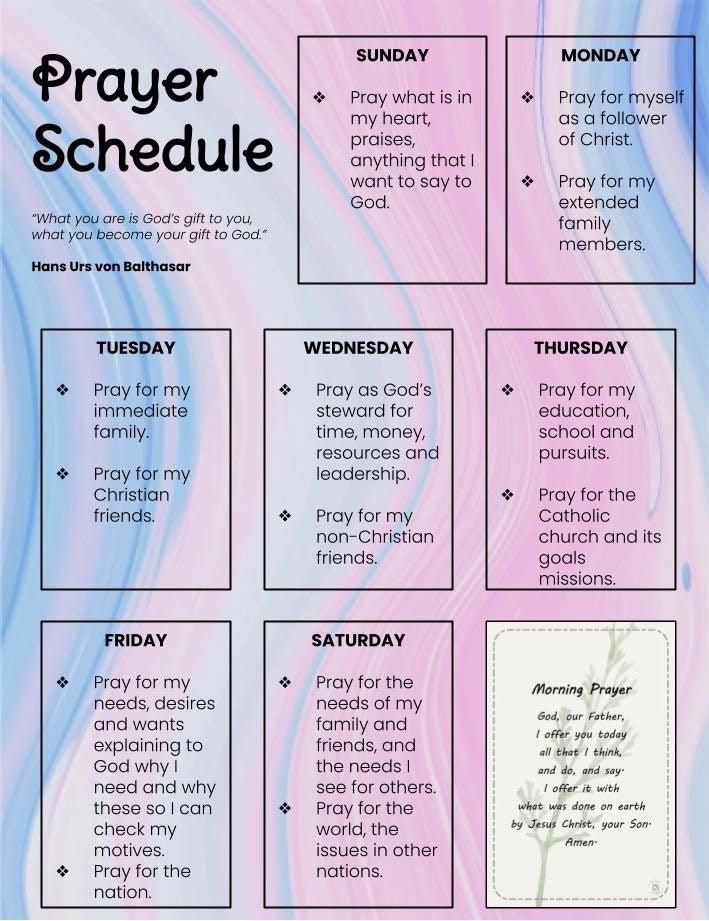 Prayer Schedule Journal - Etsy