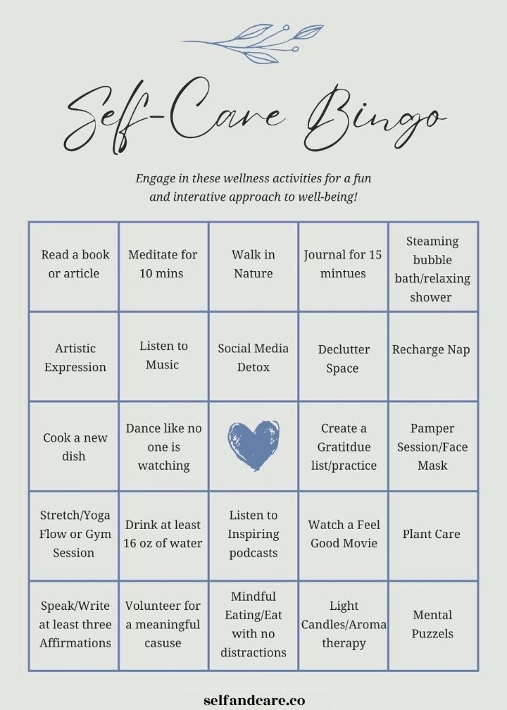 Self Care Bingo - Etsy