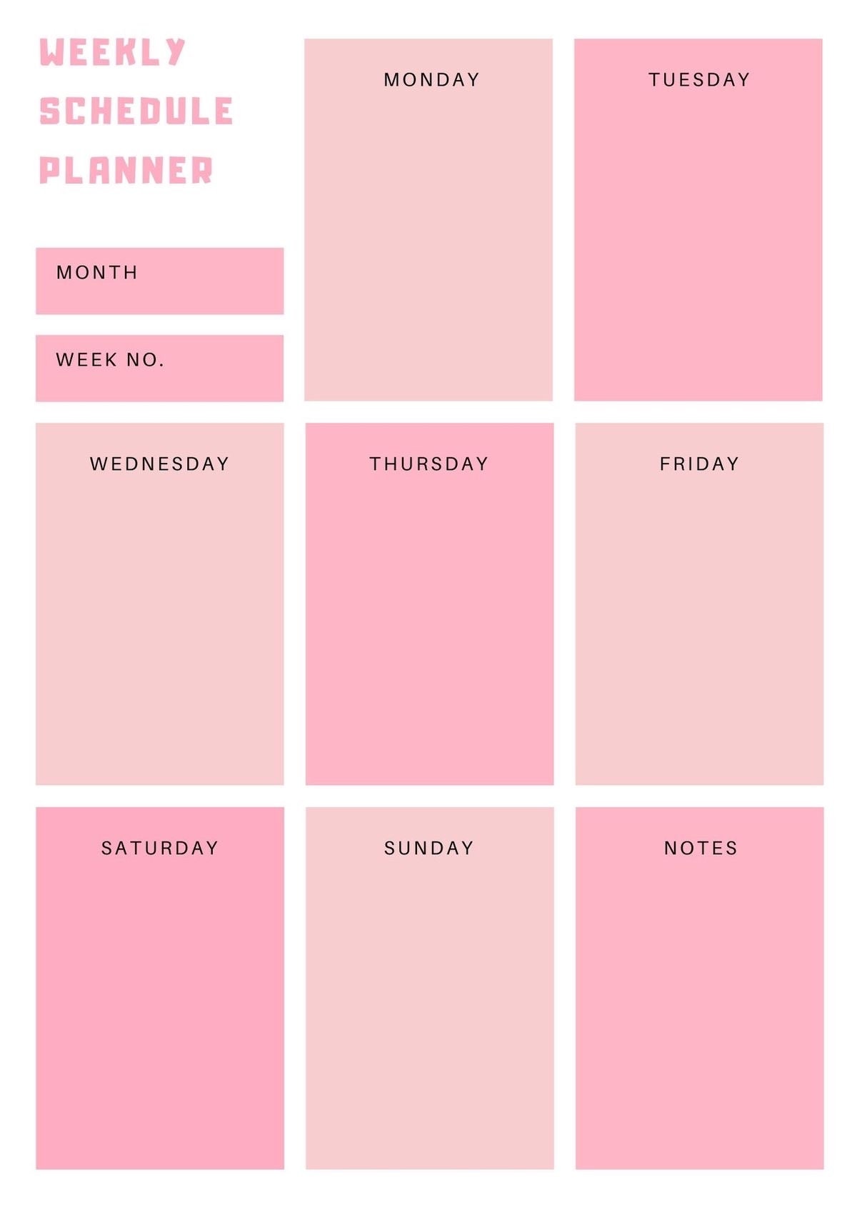 Weekly Schedule Planner - Etsy