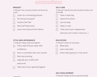 THAT GIRL PLANNER, Aesthetic Journal, Budget Checklist, Wellness ...