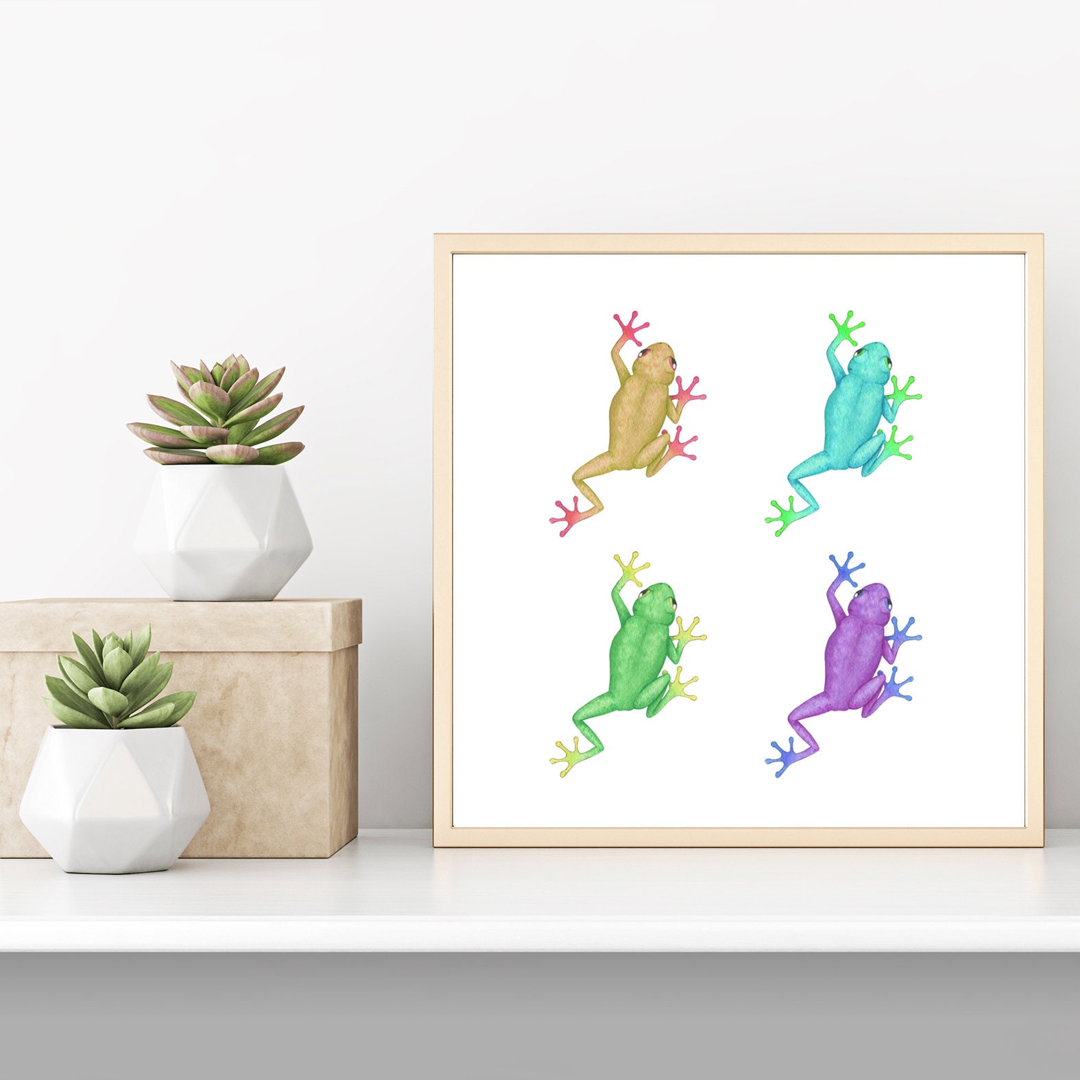 DIGITAL Download Watercolor Frog Print. Frog Wall Art. Instant Download ...