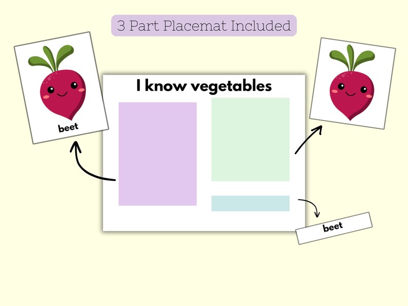 20 Vegetables, Flash Cards, Flashcards, 3 Part Cards, Three Part Cards ...