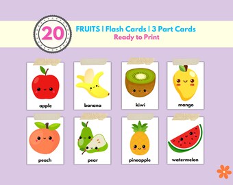 20 Vegetables, Flash Cards, Flashcards, 3 Part Cards, Three Part Cards ...