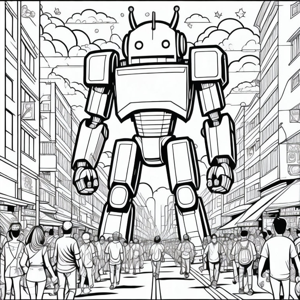The Invation of the Metallic Giant Coloring Book 5 Pages Coloring Book ...