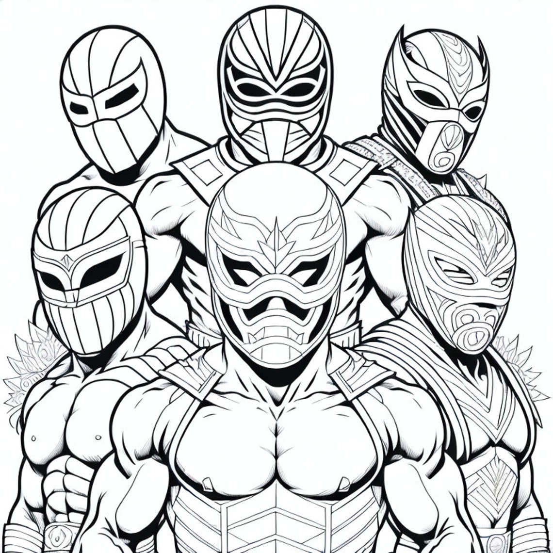 Lucha Libre Mexican Wrestling Fantasy Coloring Book 5 Pages Coloring ...