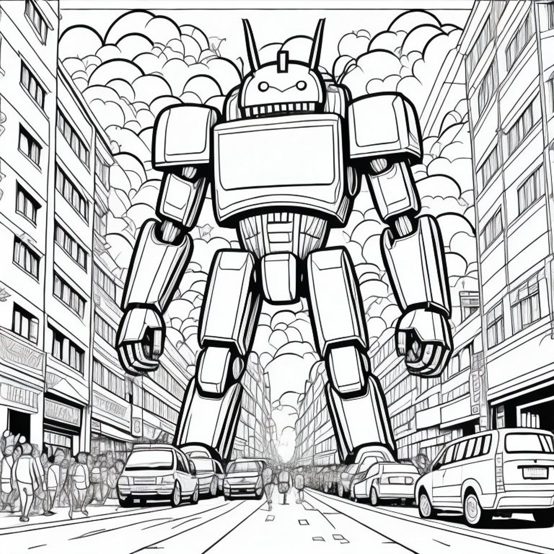 The Invation of the Metallic Giant Coloring Book 5 Pages Coloring Book ...