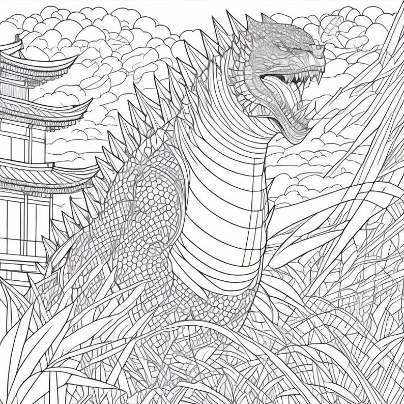 Giant Monster Coloring Book, Zilla Kaiju Fantasy (printable) - Etsy