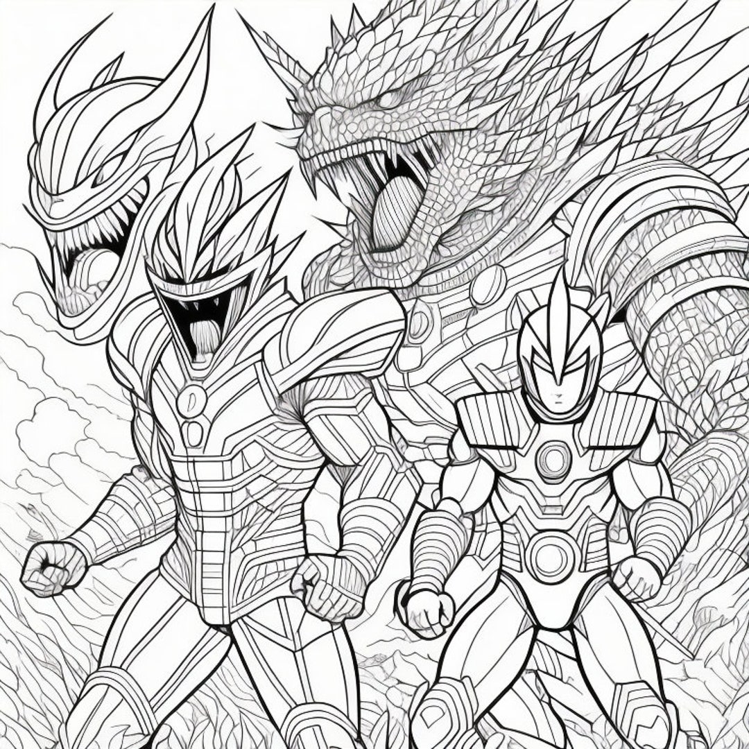 Kaiju Giant Monsters Coloring Book 5 Pages Coloring Book Fantasy ...
