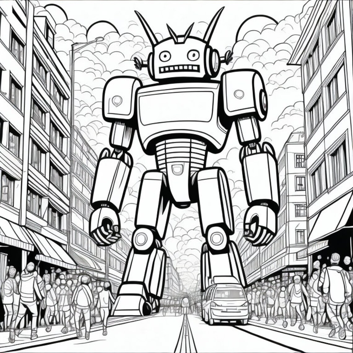 The Invation of the Metallic Giant Coloring Book 5 Pages Coloring Book ...