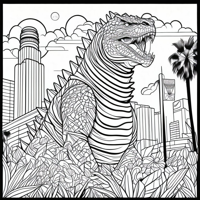 Kaiju Giant Monsters Coloring Book 5 Pages Coloring Book Fantasy ...