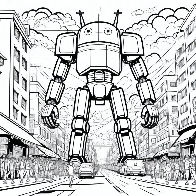 The Invation of the Metallic Giant Coloring Book 5 Pages Coloring Book ...