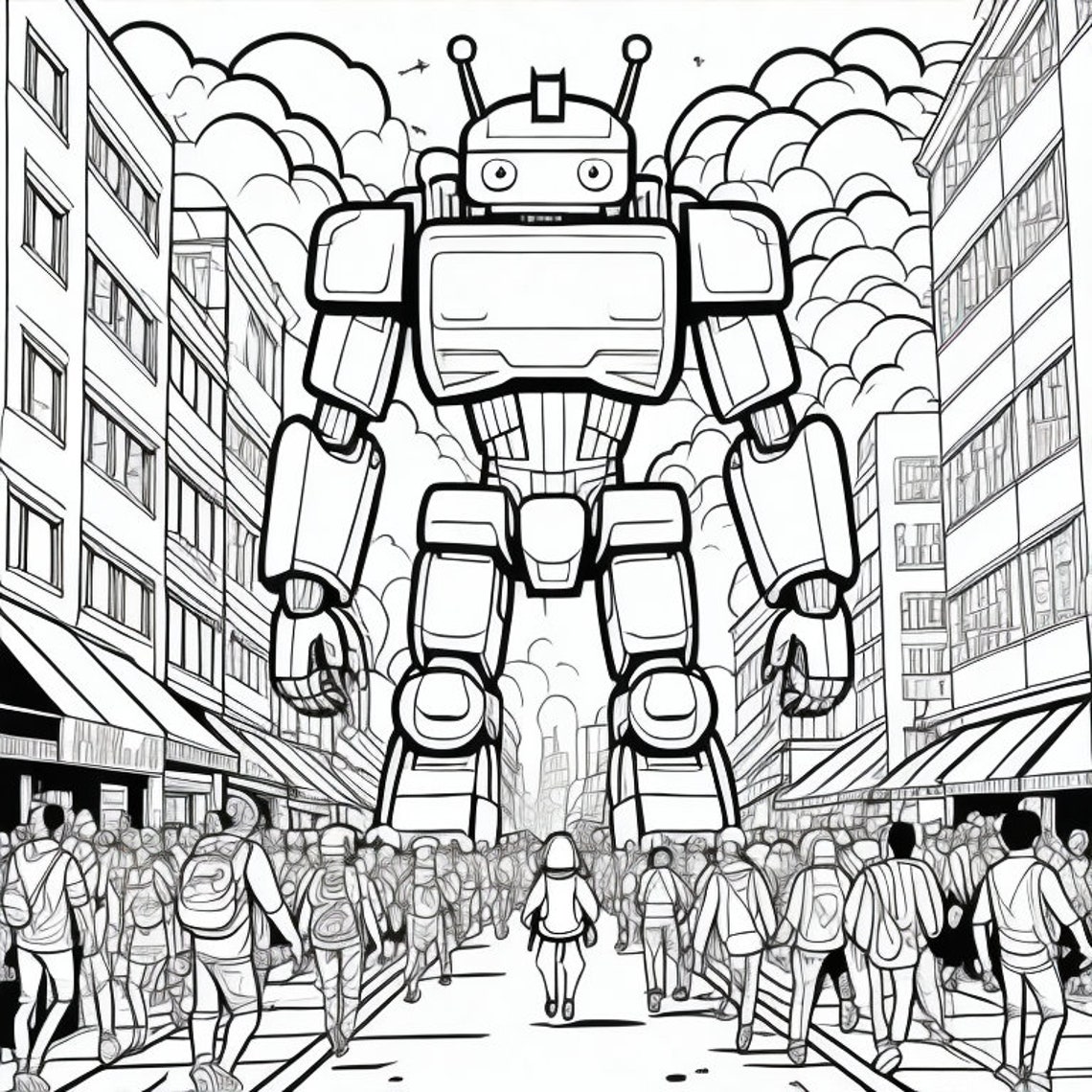 The Invation of the Metallic Giant Coloring Book 5 Pages Coloring Book ...