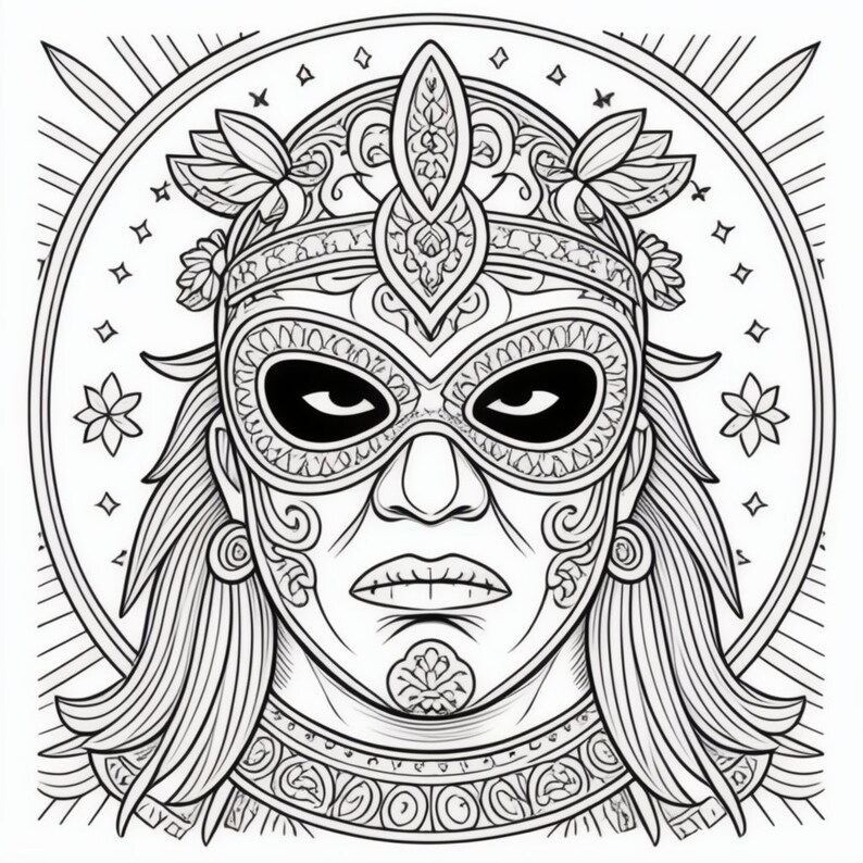 Lucha Libre Mexican Wrestling Fantasy Coloring Book 5 Pages Coloring ...