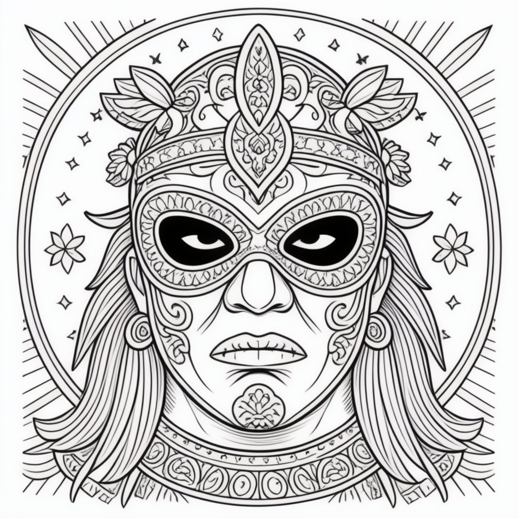 Lucha Libre Mexican Wrestling Fantasy Coloring Book 5 Pages Coloring ...