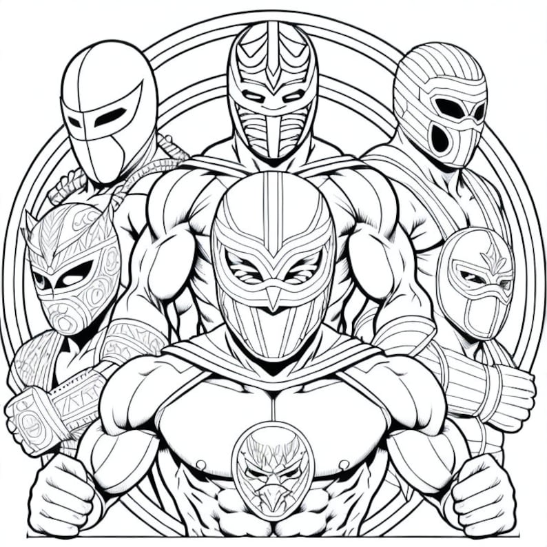 Lucha Libre Mexican Wrestling Fantasy Coloring Book 5 Pages Coloring ...