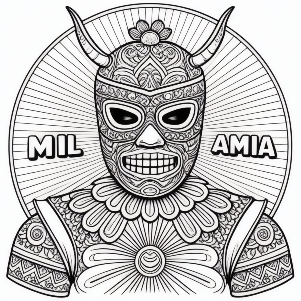 Lucha Libre Mexican Wrestling Fantasy Coloring Book 5 Pages Coloring ...