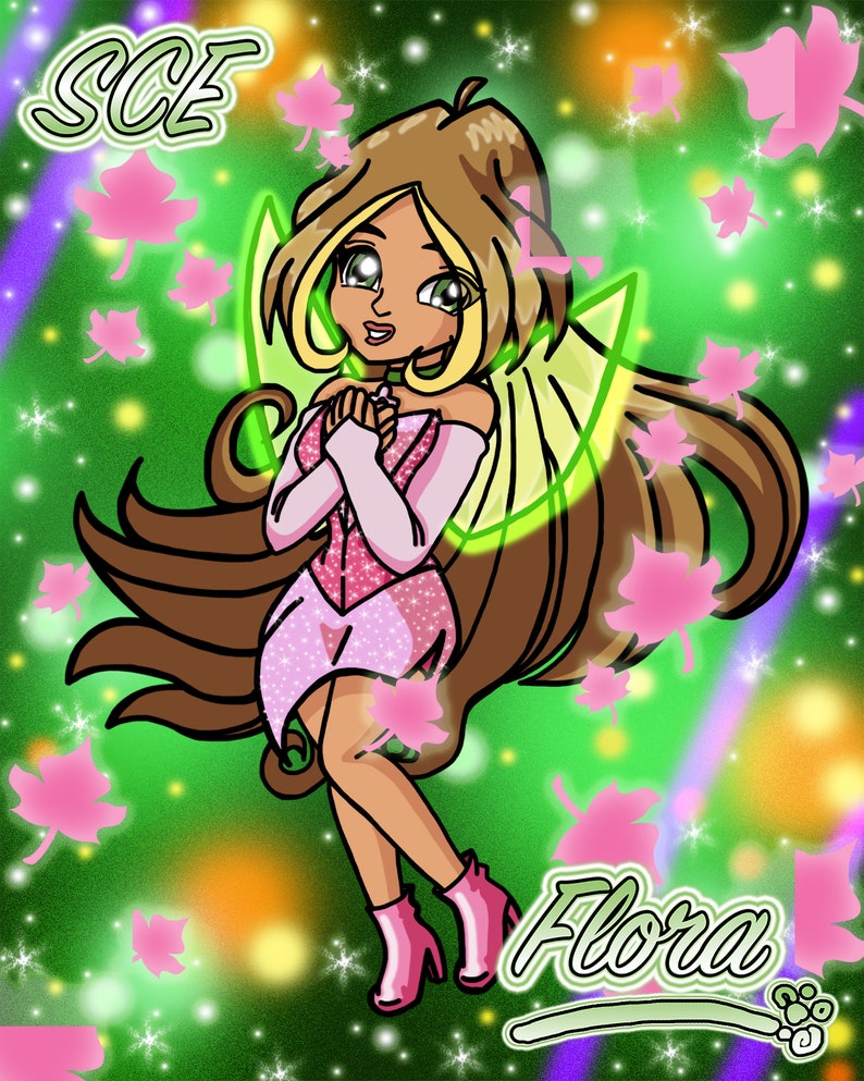 Winx Club 20th Flora 2024 Magic Winx Nature Fairy S1 8x10 in Digital ...