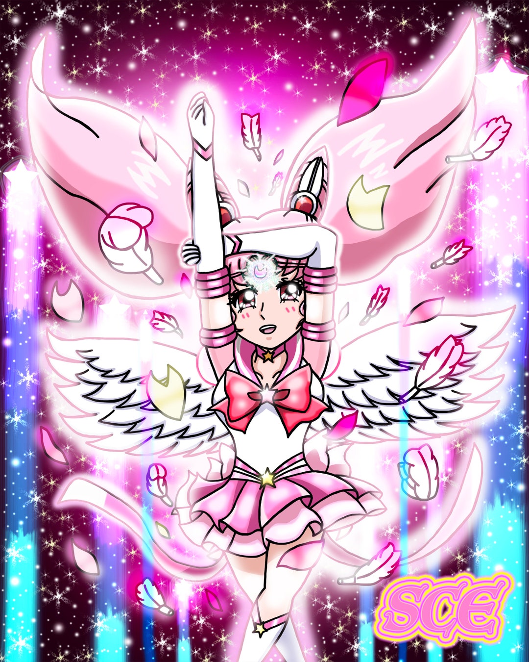 Eternal Chibi Moon 2024 Pink Moon Crystal Power 8x10 in Digital Art - Etsy