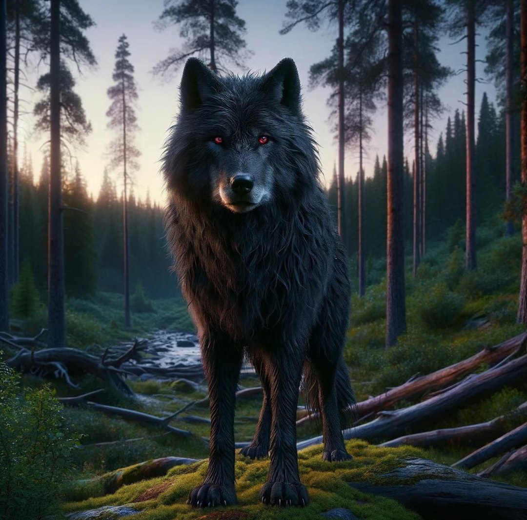 Dire Wolf Ultra Realistic Digital Art Printable Wall Art Painting Wall ...