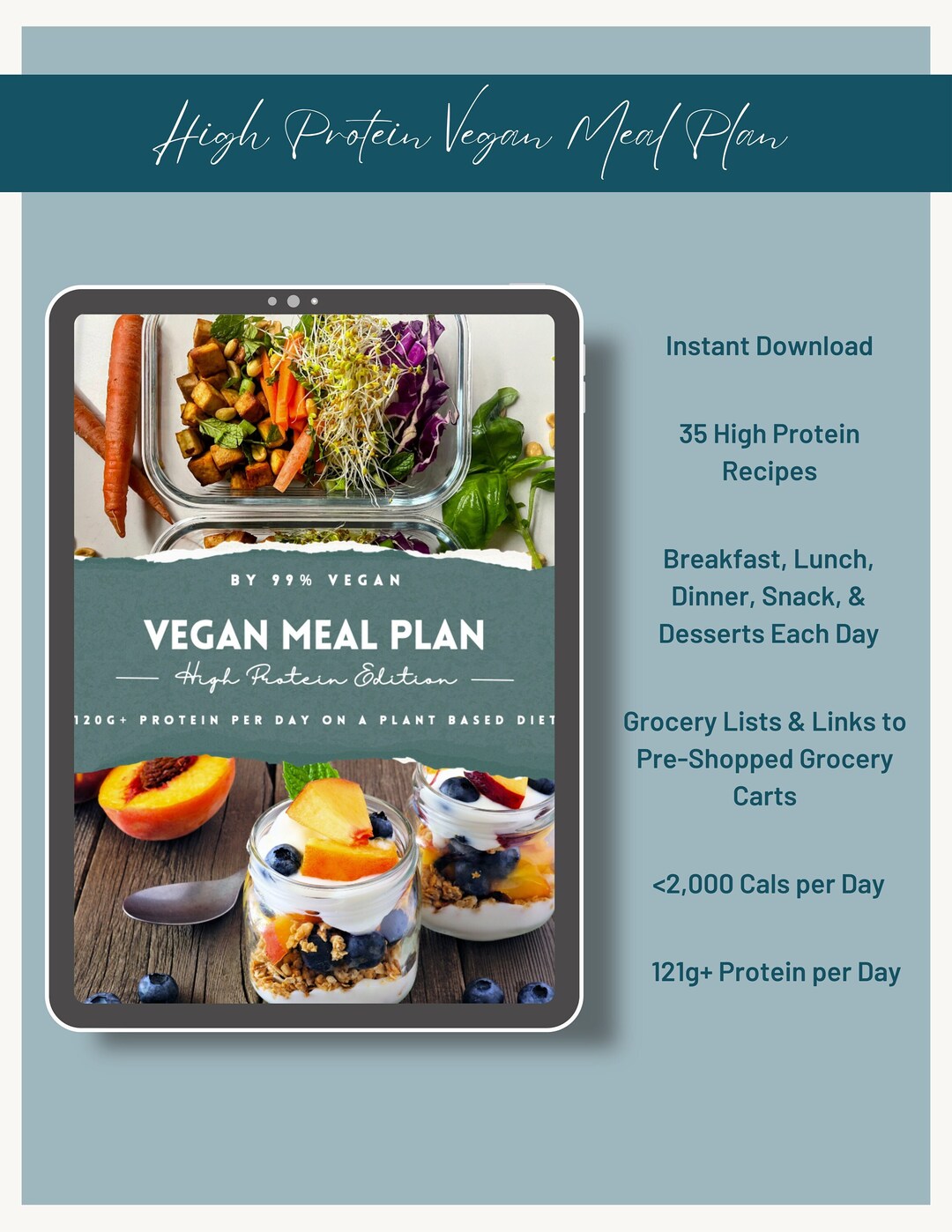 Tasty Vegan Meal Plan | High Protein Nutrition for Muscle Gain | 7-day ...