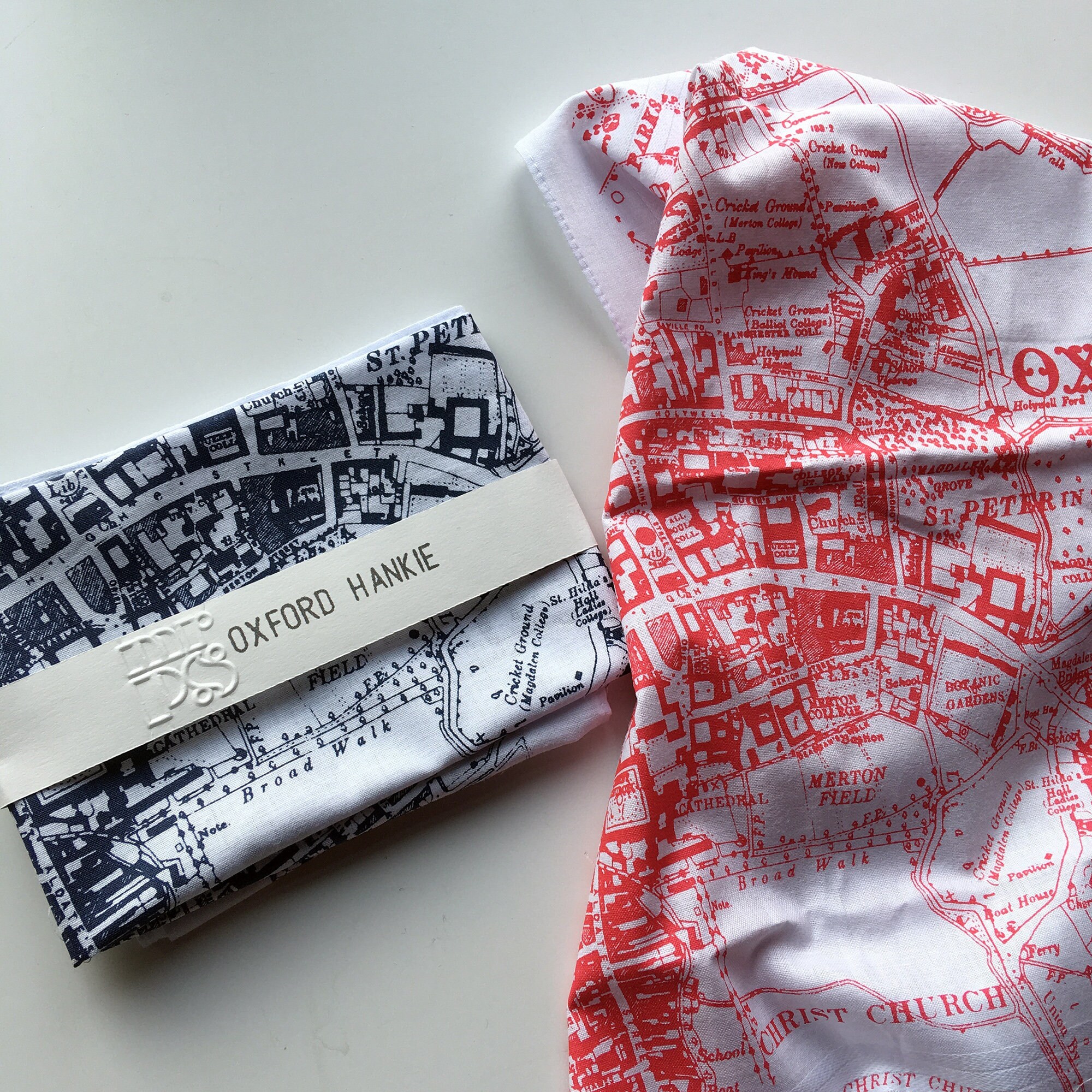 Oxford Hankie Screenprinted Vintage Map Handkerchief - Etsy