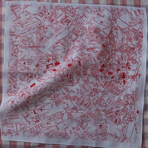 Sheffield Hankie - Screen Printed Vintage Map Handkerchief - Etsy