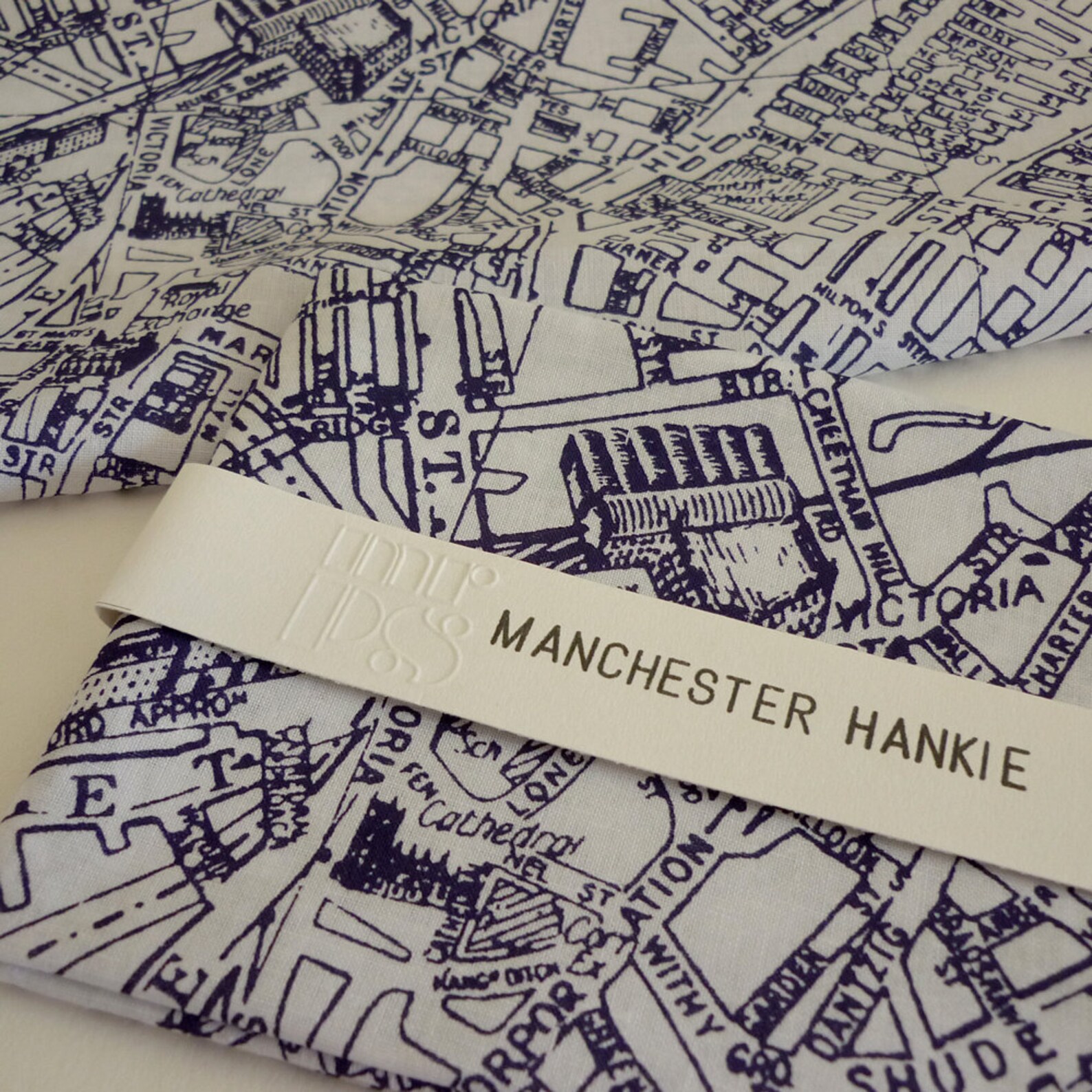 Manchester Hankie Screen Printed Vintage Map Handkerchief - Etsy