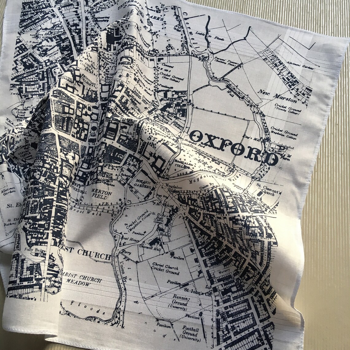 Oxford Hankie Screenprinted Vintage Map Handkerchief - Etsy