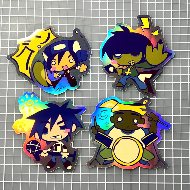 2.5” Gorillaz Inspired Holographic Stickers - Etsy