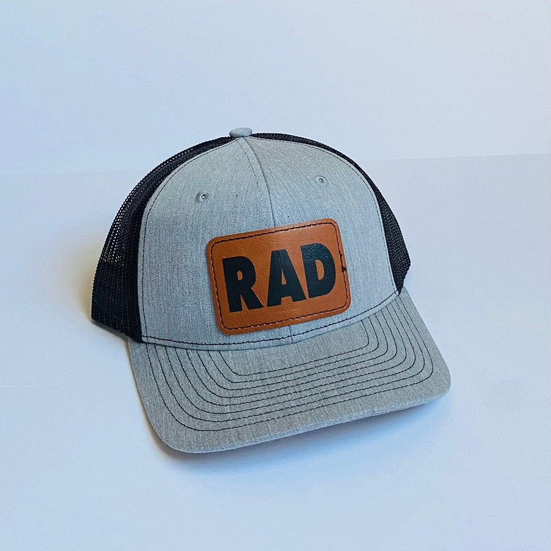 Toddler/kid RAD Leather Patch Trucker Hat, Mid Profile Trucker Hat ...