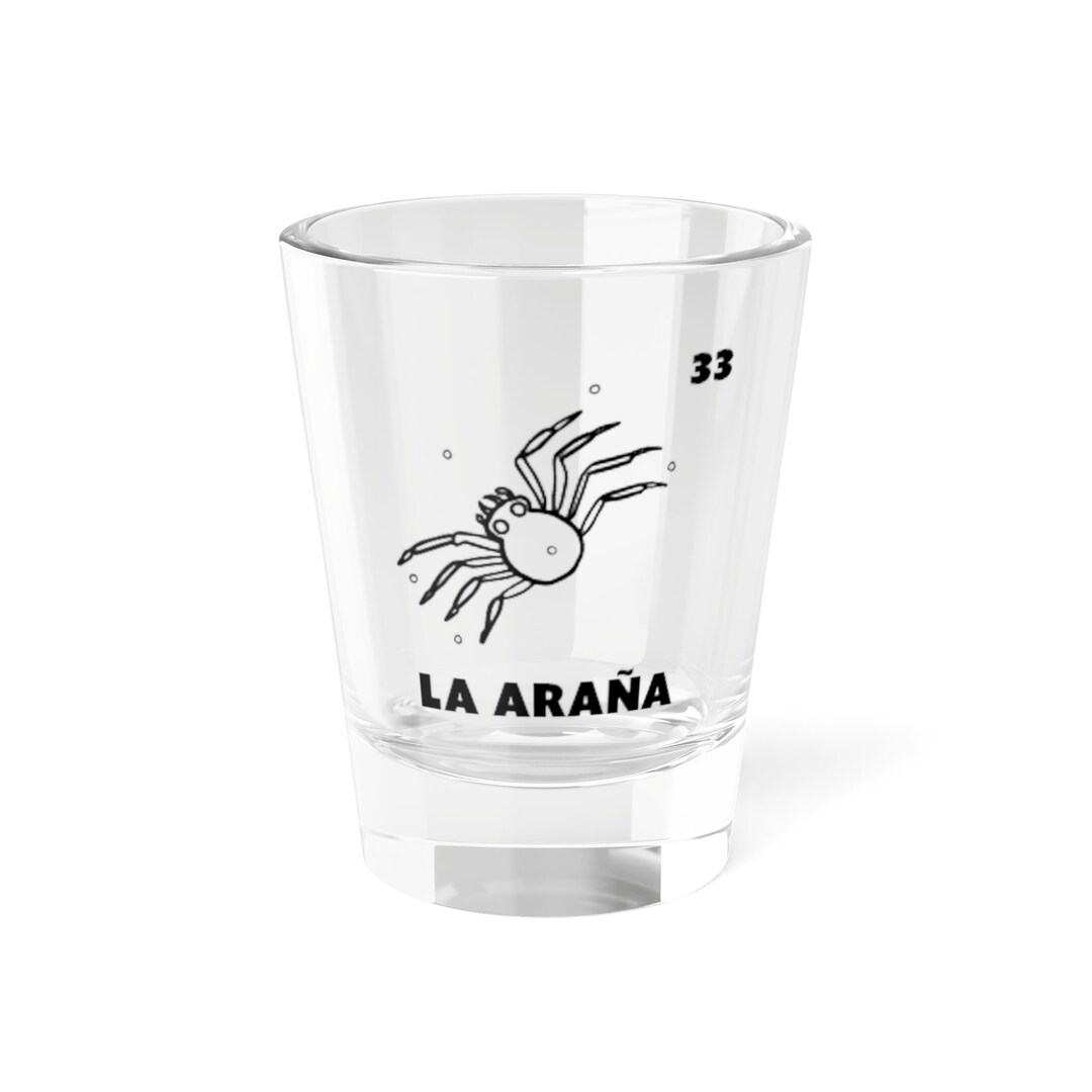 La Araña Shot Glass Mexican Loteria the Spider Halloween Barware - Etsy