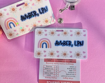 Custom Nurse Badge Name Tag/ Badge Buddy/ Badge Reel Name Card/ Badge ...