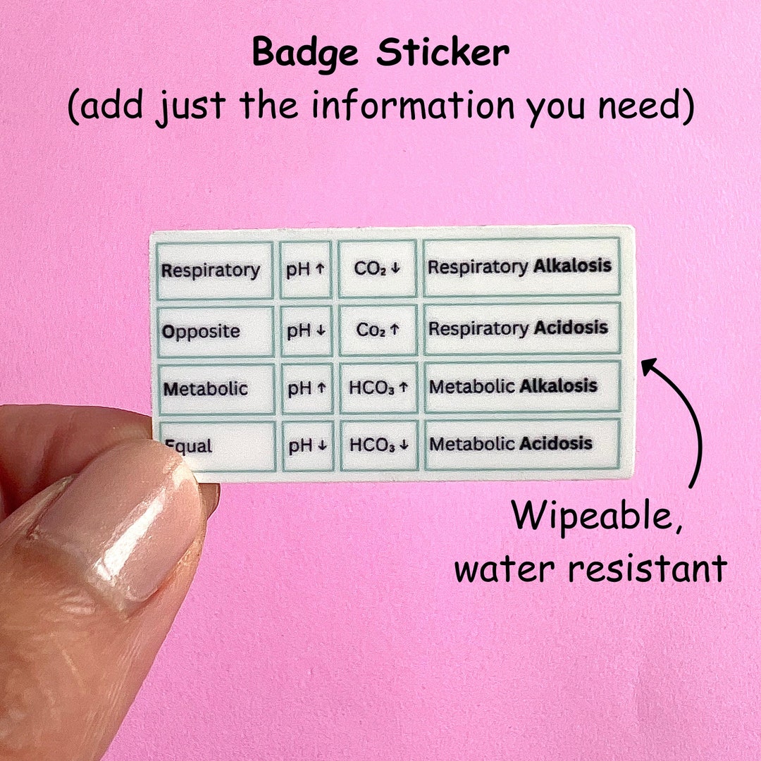 Sticker Badge Buddy/ Reference Sticker Nursing/ Abgs/ ROME Method ...