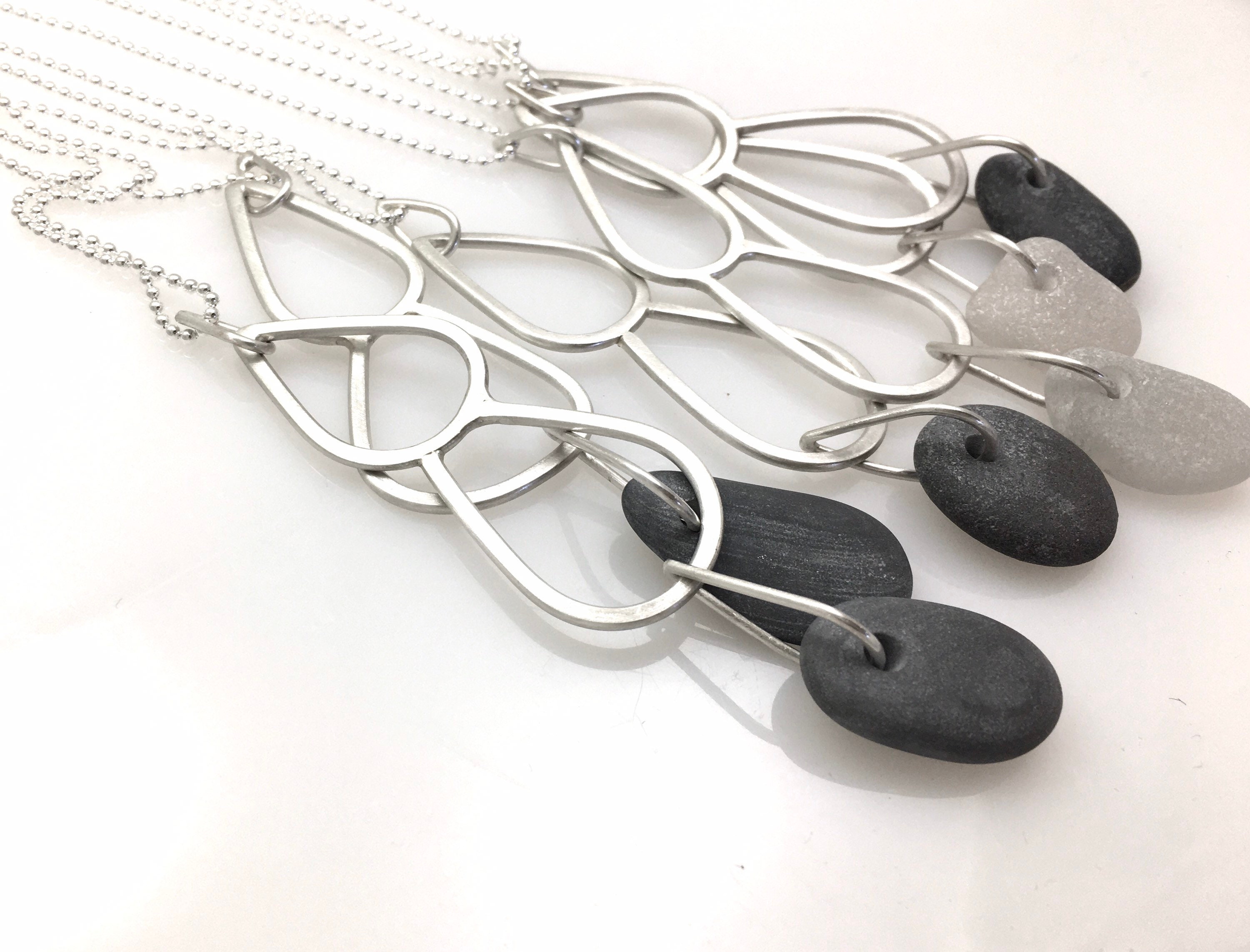 Stone or Beachglass Drip Pendant - Etsy