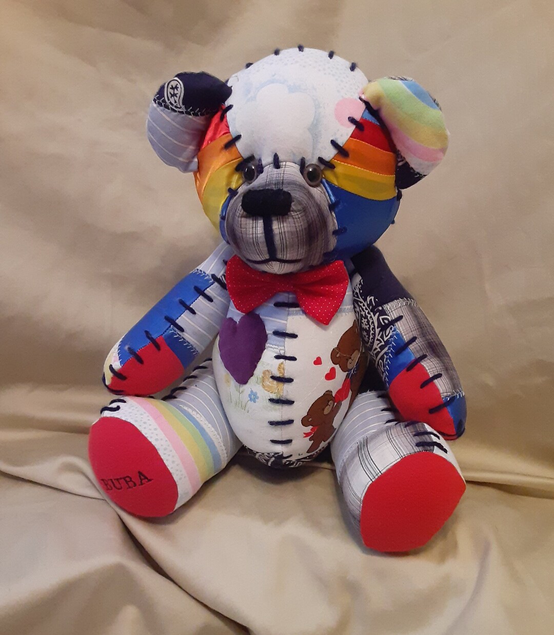 Scrappy Patchwork Bear - Etsy
