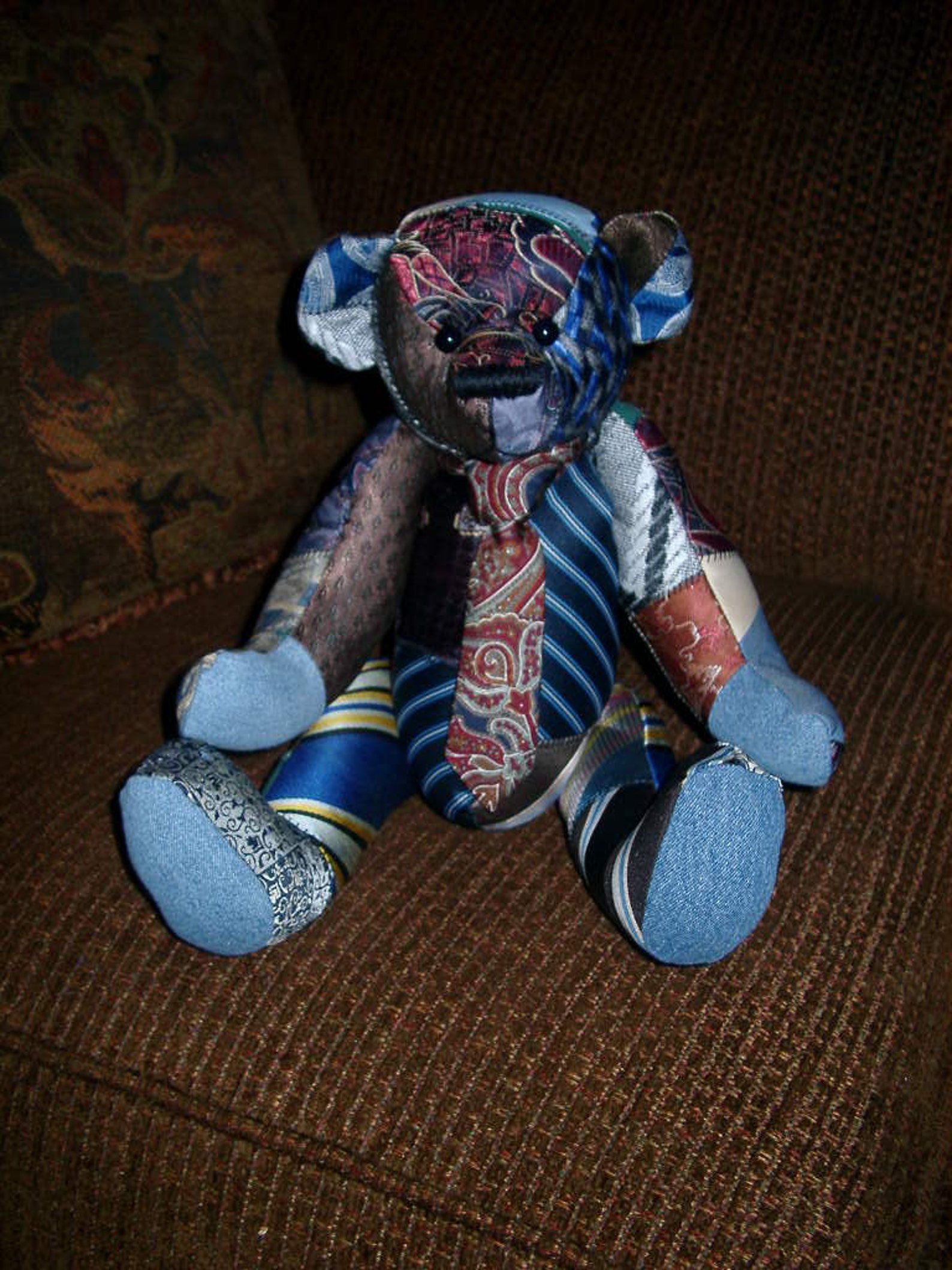 6 Necktie Patchwork Memory Bear - Etsy