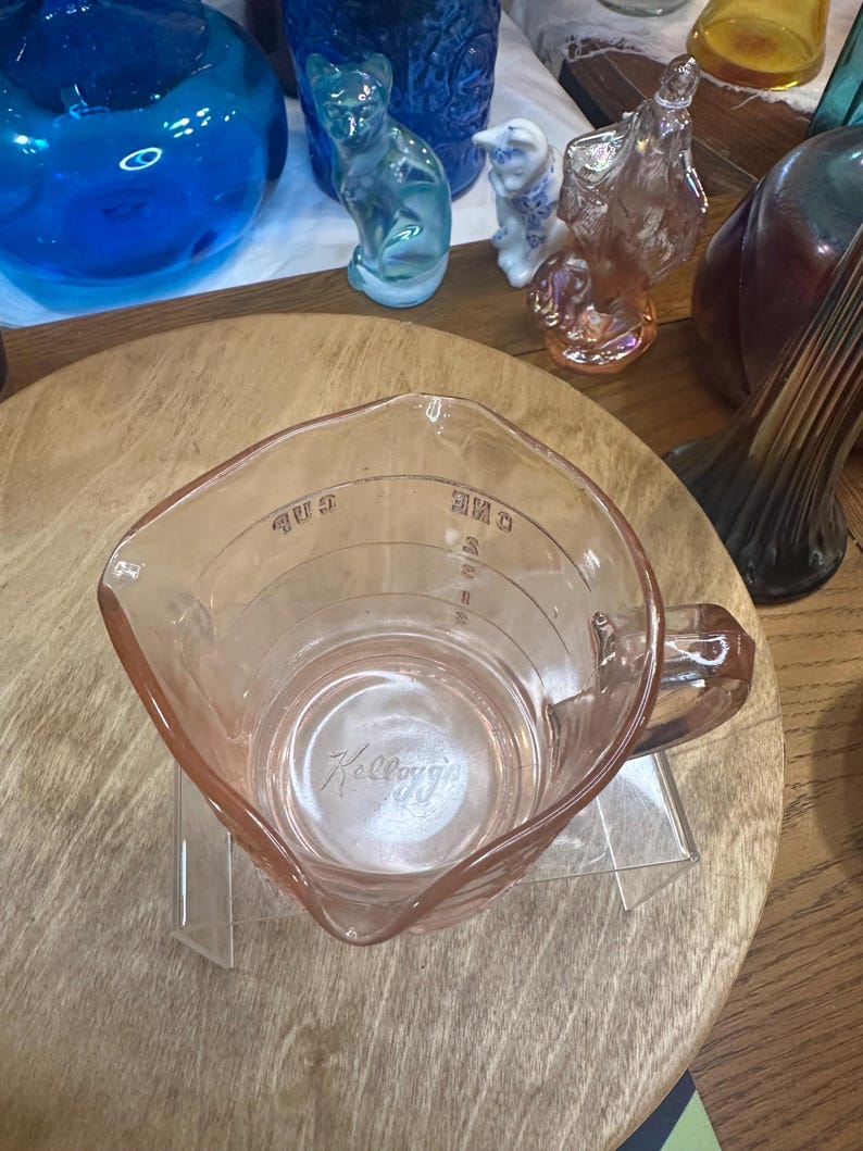 Vintage Kellogg's Pink Depression Glass Measuring Cup Triple Spout - Etsy
