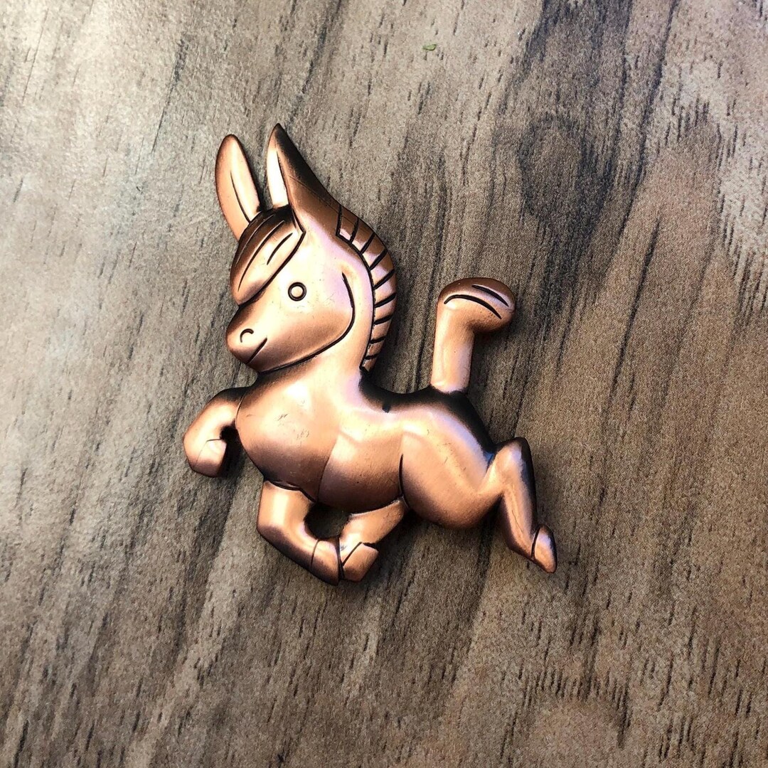 Vintage Sunbell Copper Donkey Brooch - Etsy