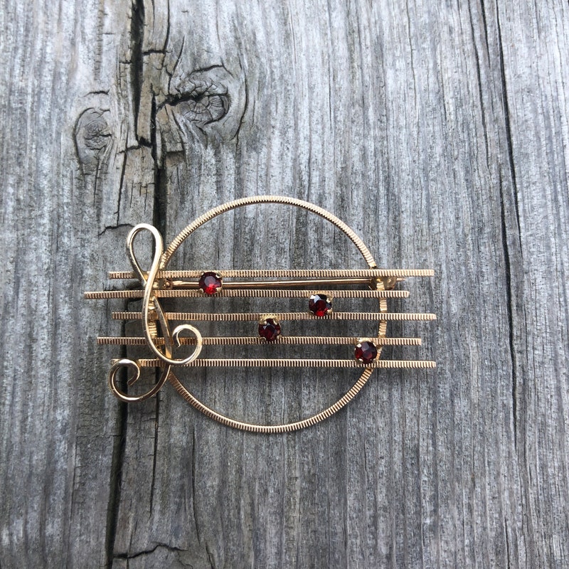 Treble Clef Brooch - Etsy UK