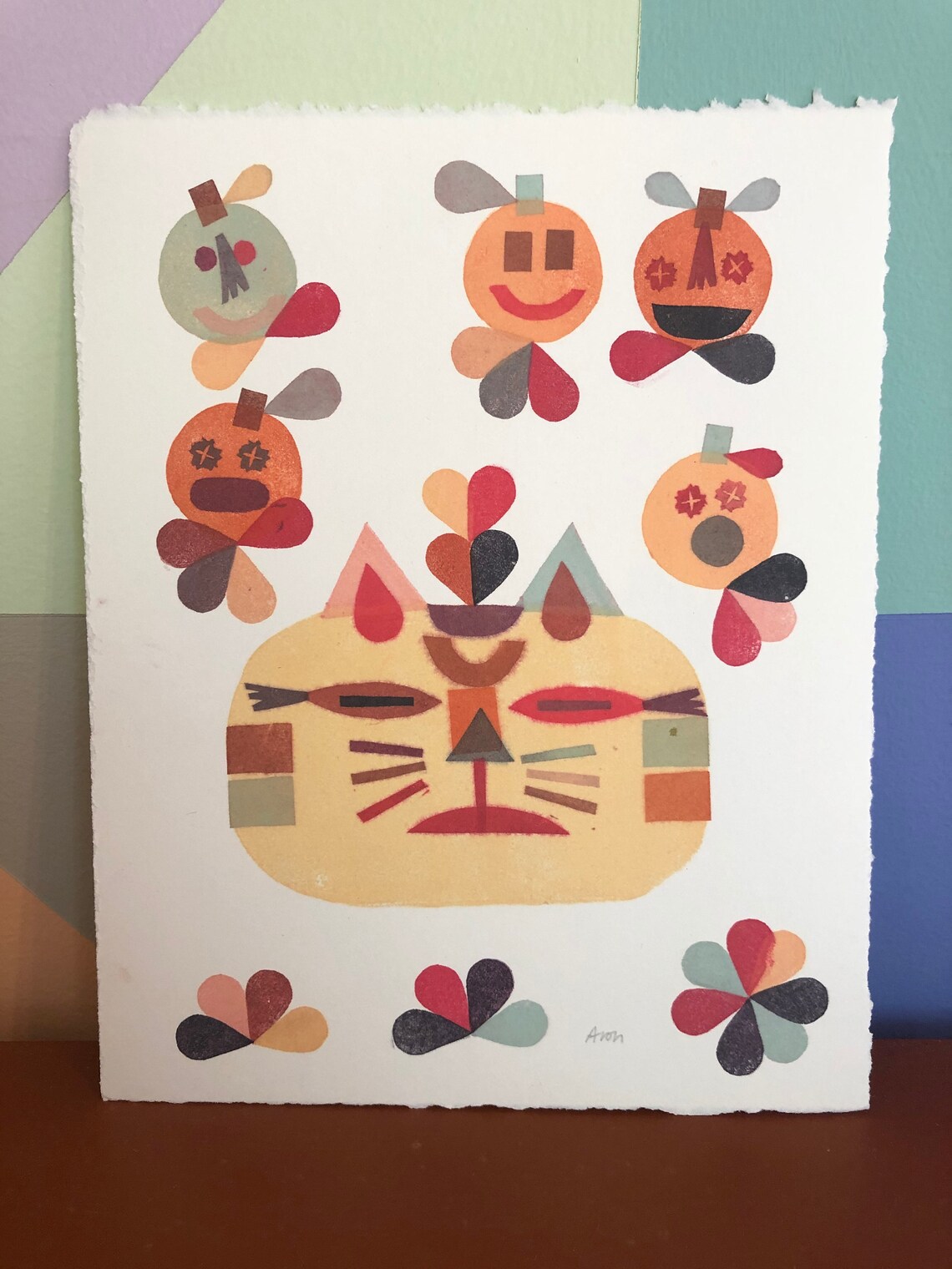 Geo Cat Prints - Etsy