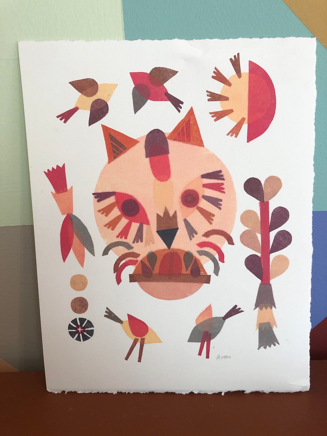 Geo Cat Prints - Etsy