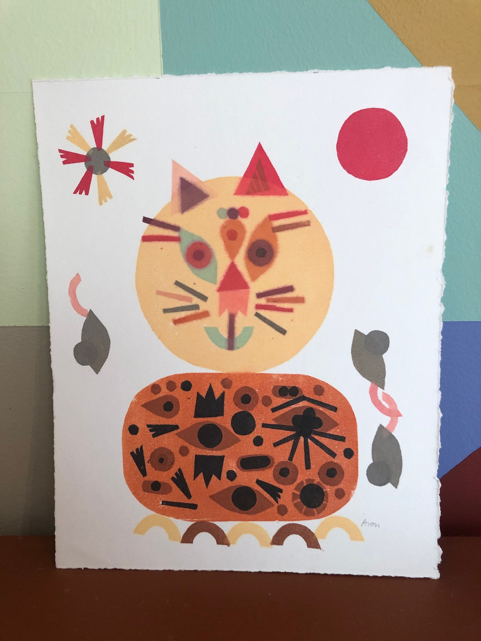 Geo Cat Prints | Etsy
