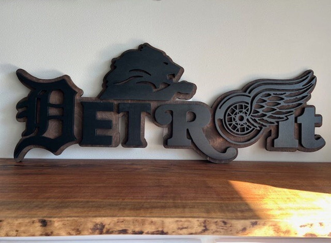 DETROIT Sports Sign-lions, Tigers, Red Wings Wall Art. Detroit Vs ...