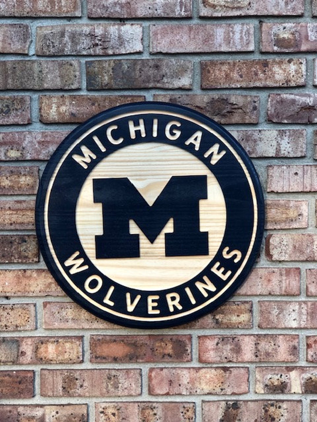 University of Michigan Carved Wood Hanging Sign, Wall Art, Uofm ...