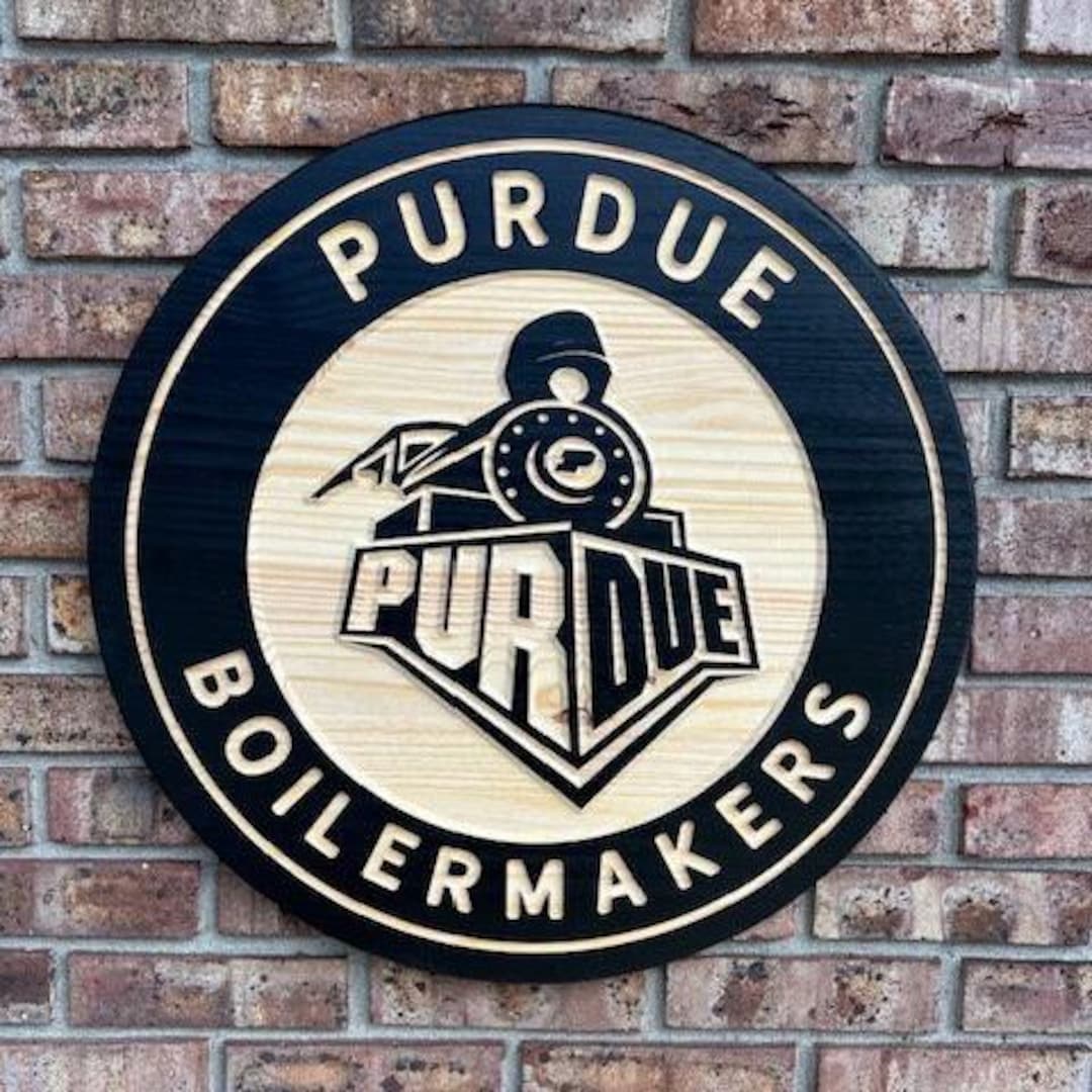 Purdue Boilermakers Wooden Wall Art, Carved Wooden College Sign ...